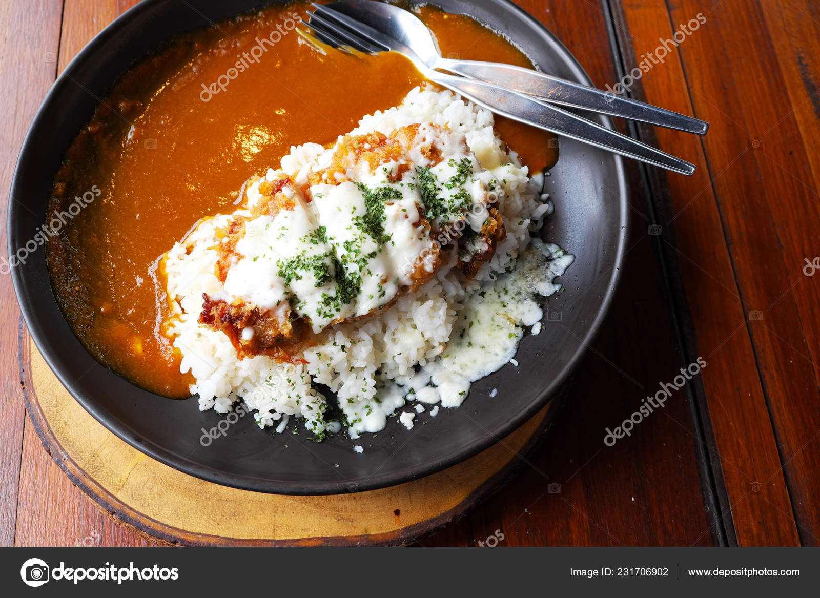 Japanese Curry Rice Fried Pork Stock Photo by ©yaii1254 231706902