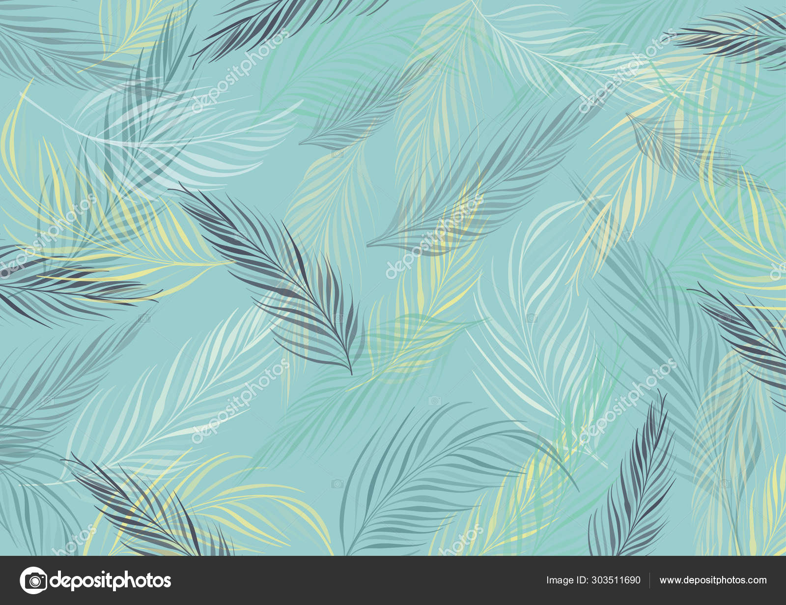 Background Image Leaf Pattern Multi Color Vector Illustration Stock ...