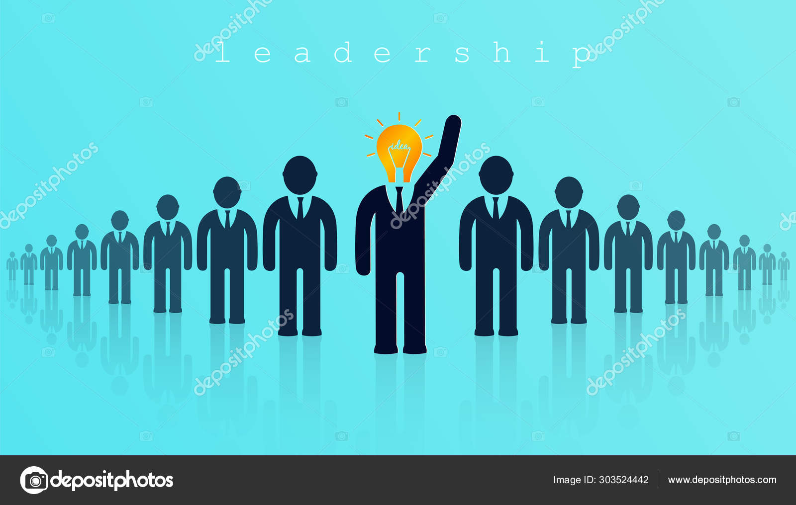 Business concept, Businessman with a lamp head. leadership. Stock ...