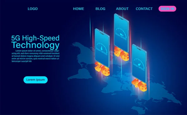 High Speed Technology Concept Network Communication Wireless Internet ...