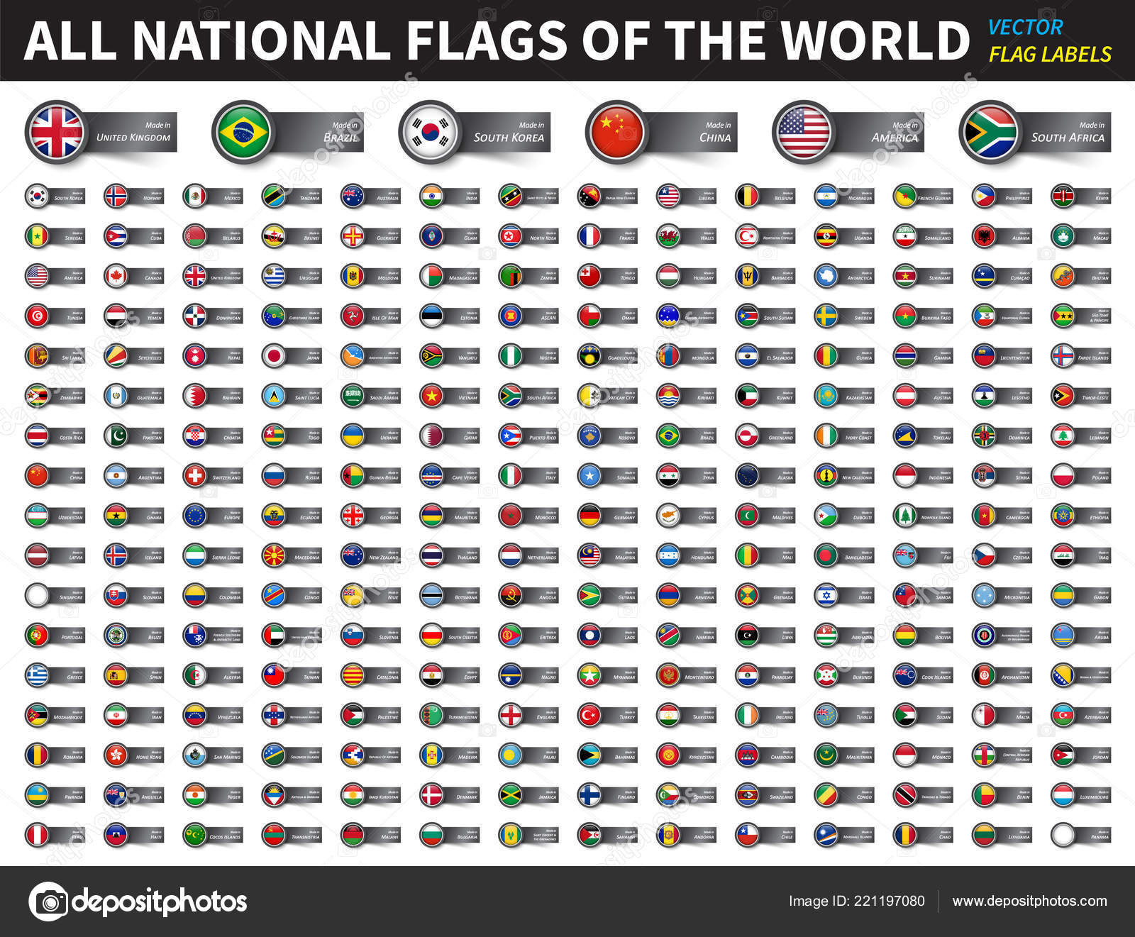 World National Flags And Names FOREIGN ~ COUNTRY FLAG & NAME ALL
