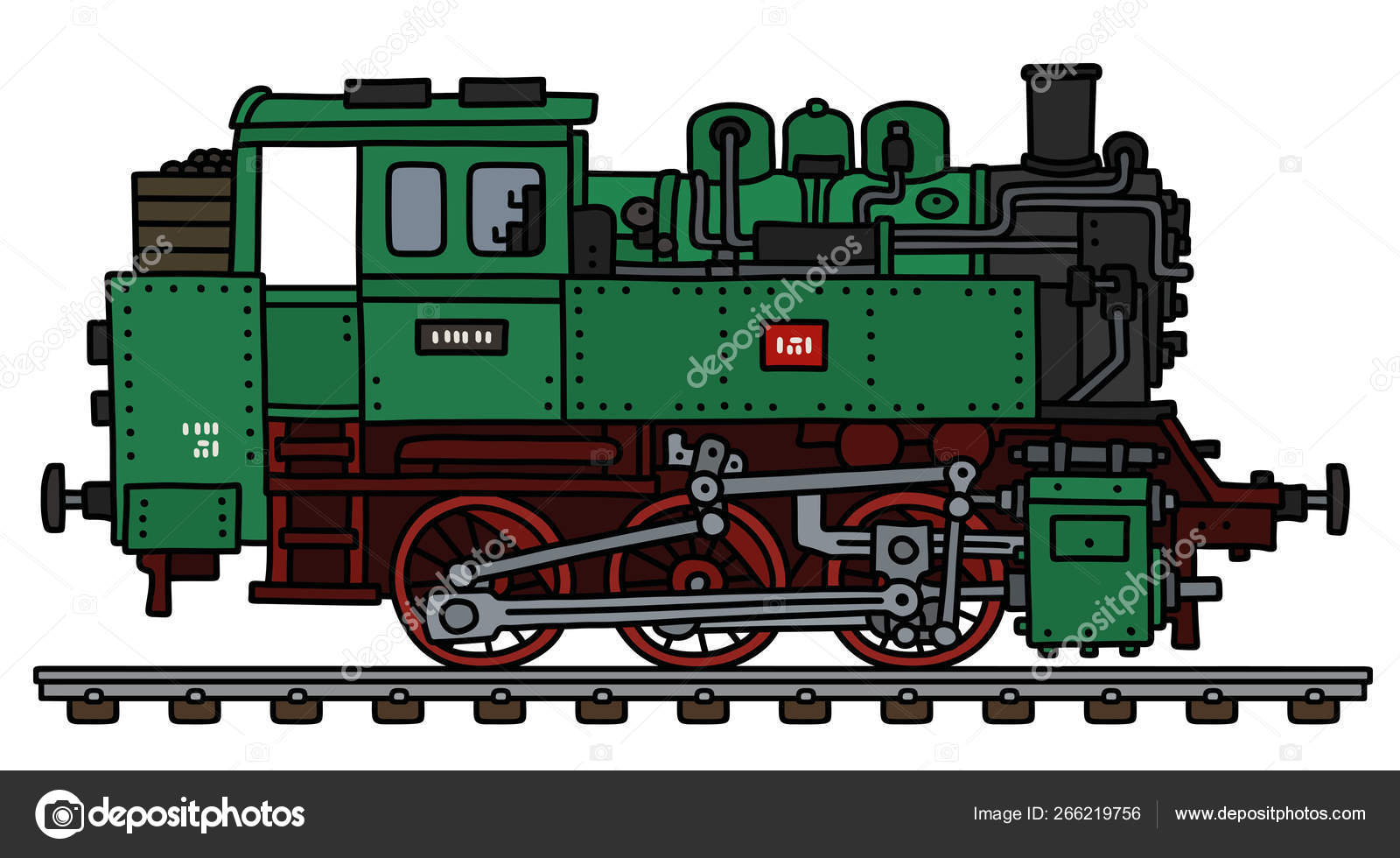 Retro Green Tank Engine Steam Locomotive Stock Vector Image by ©2v ...