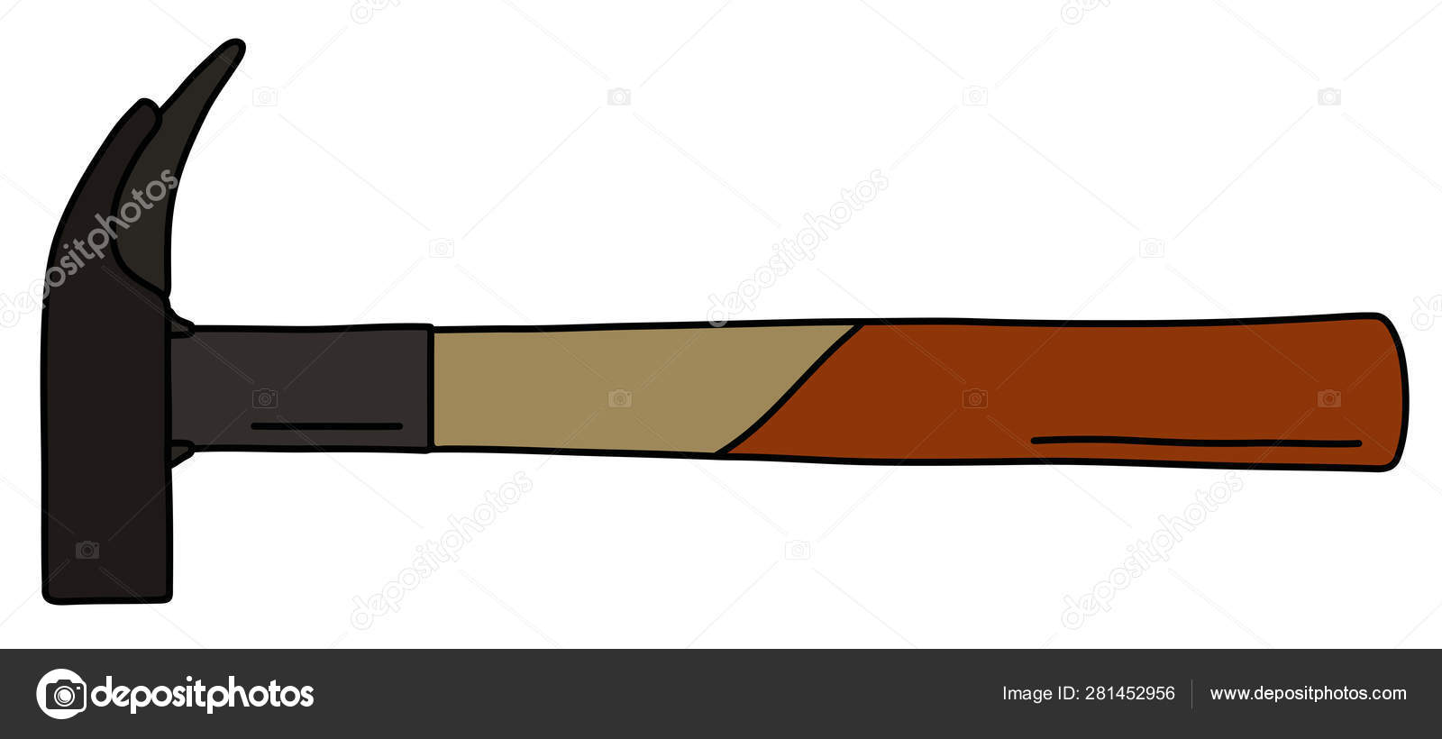 Hand Drawing Classic Carpenter Hammer Stock Vector Image by ©2v #281452956