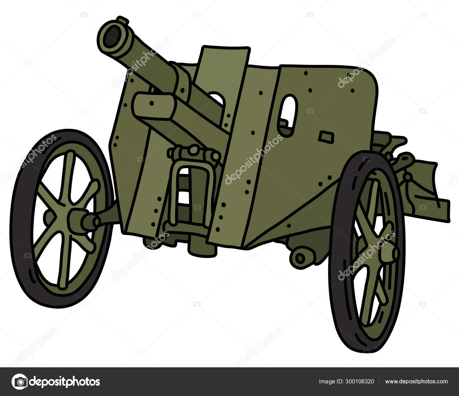 Vintage Khaki Field Cannon Stock Vector Image by ©2v #300106320