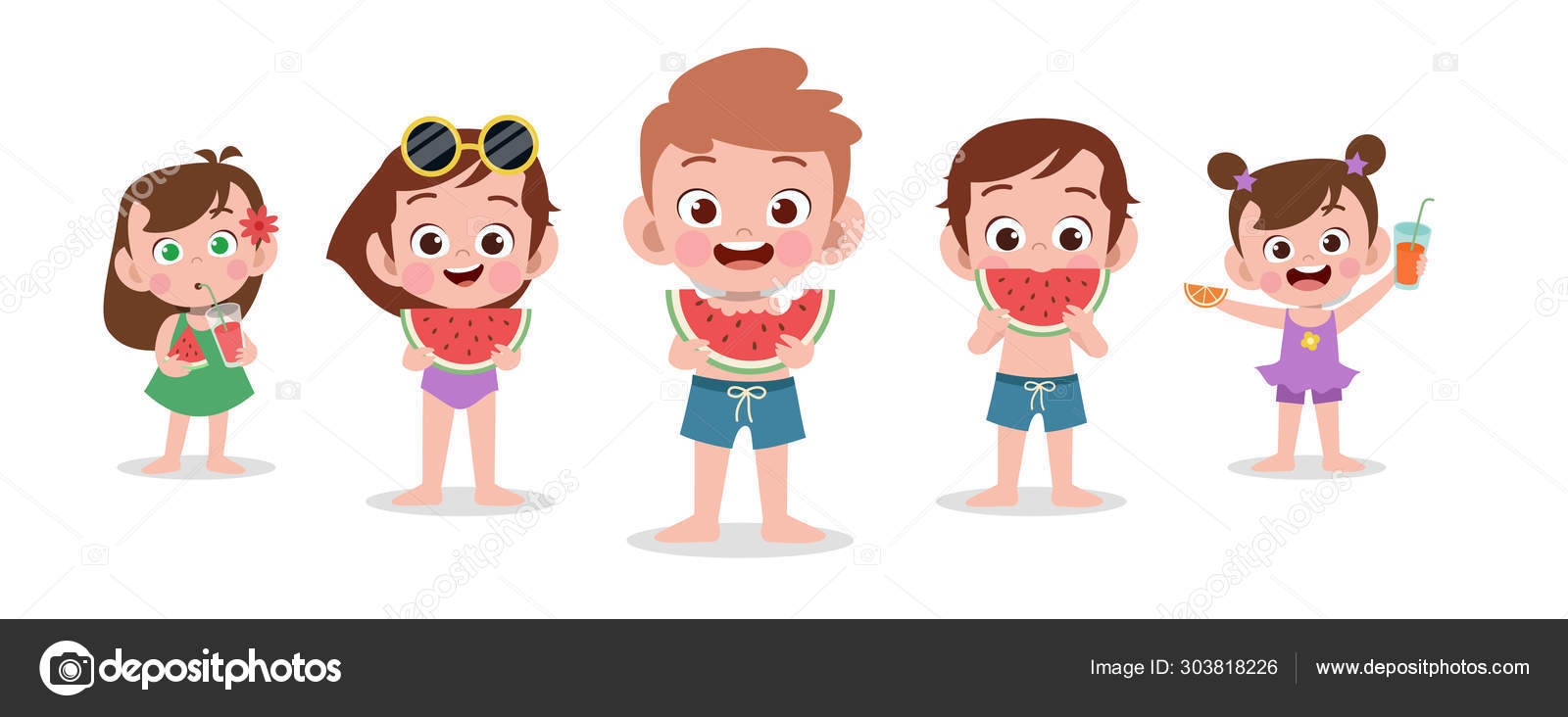 Kids At The Beach Clip Art