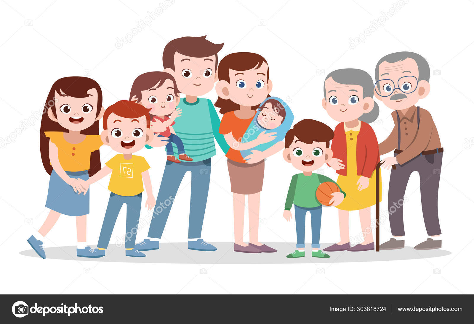 Happy family vector illustration isolated Stock Vector Image by ...