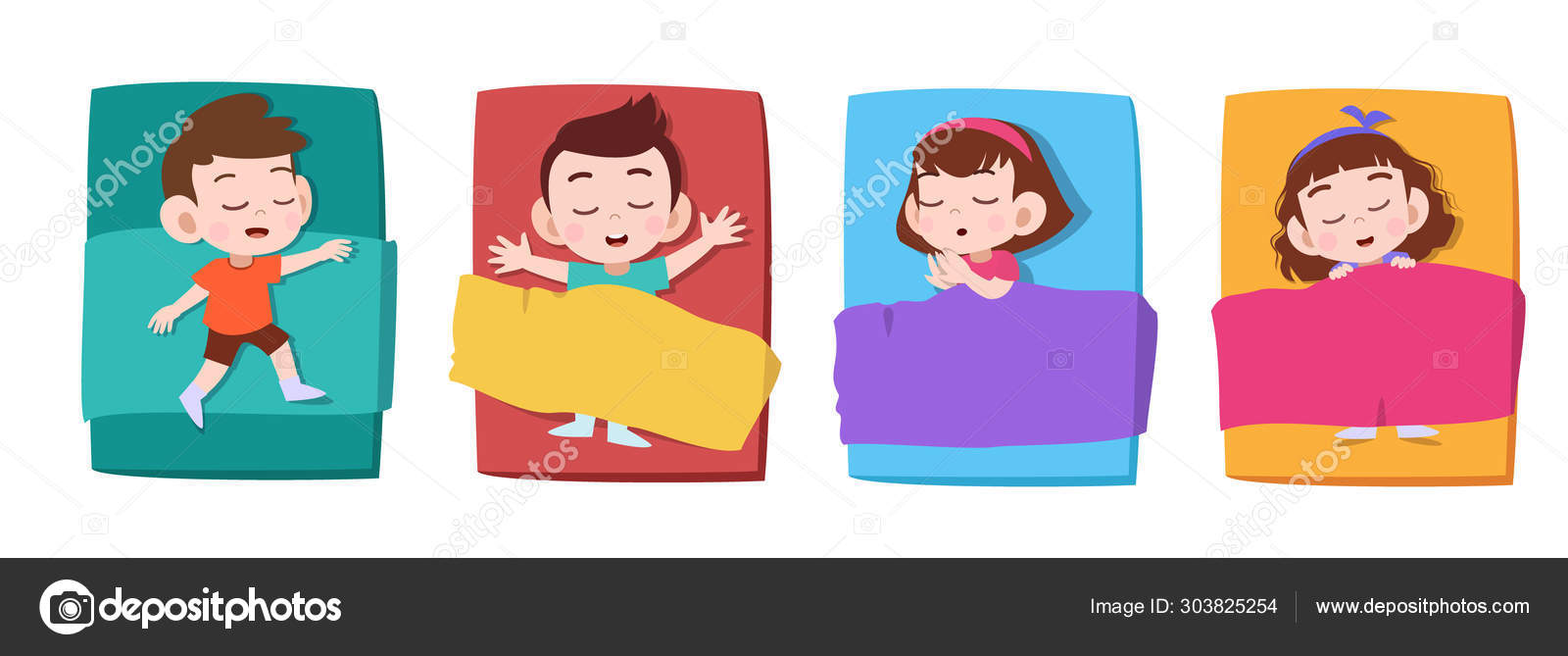 Happy kids sleep vector illustration Stock Vector Image by ...