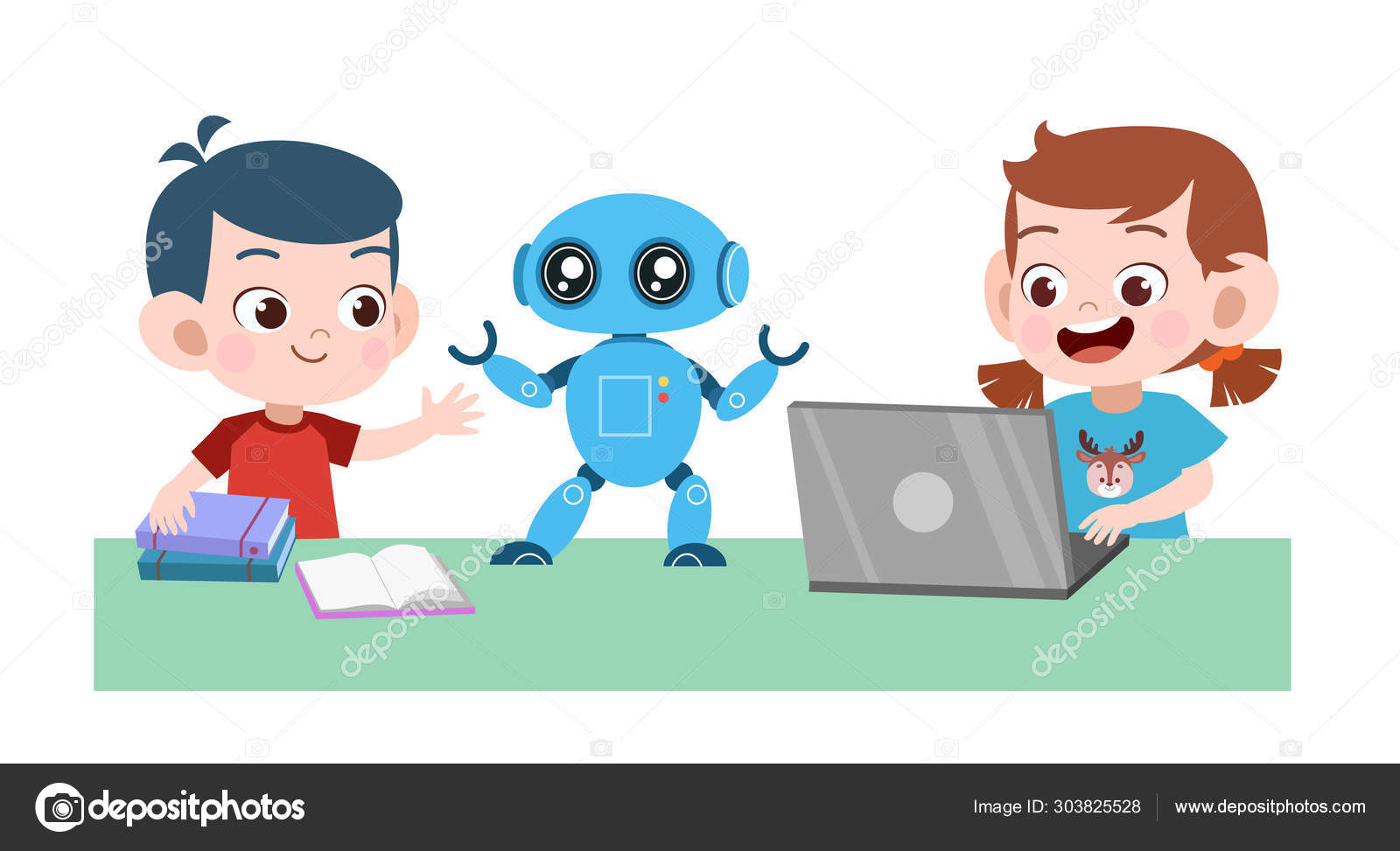 Student Using Technology Clipart