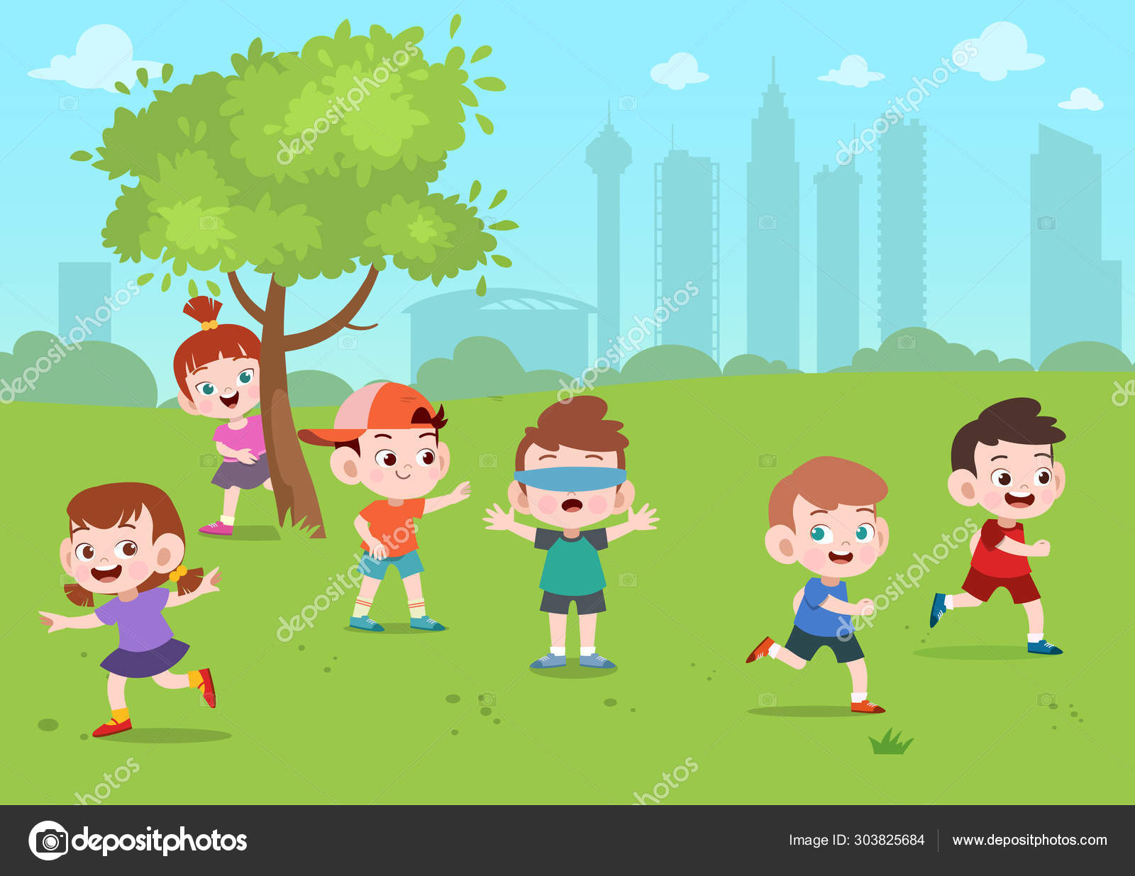 Kids play in park vector illustration Stock Vector Image by ...