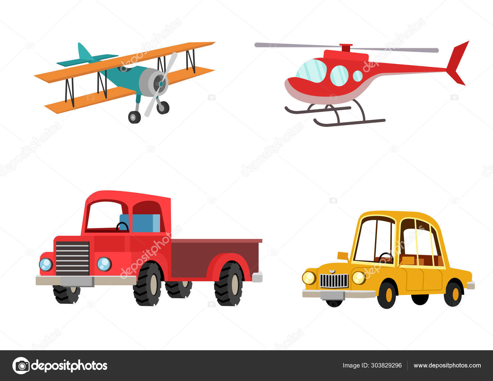 Transportation object set bundle vector illustration Stock Vector Image ...