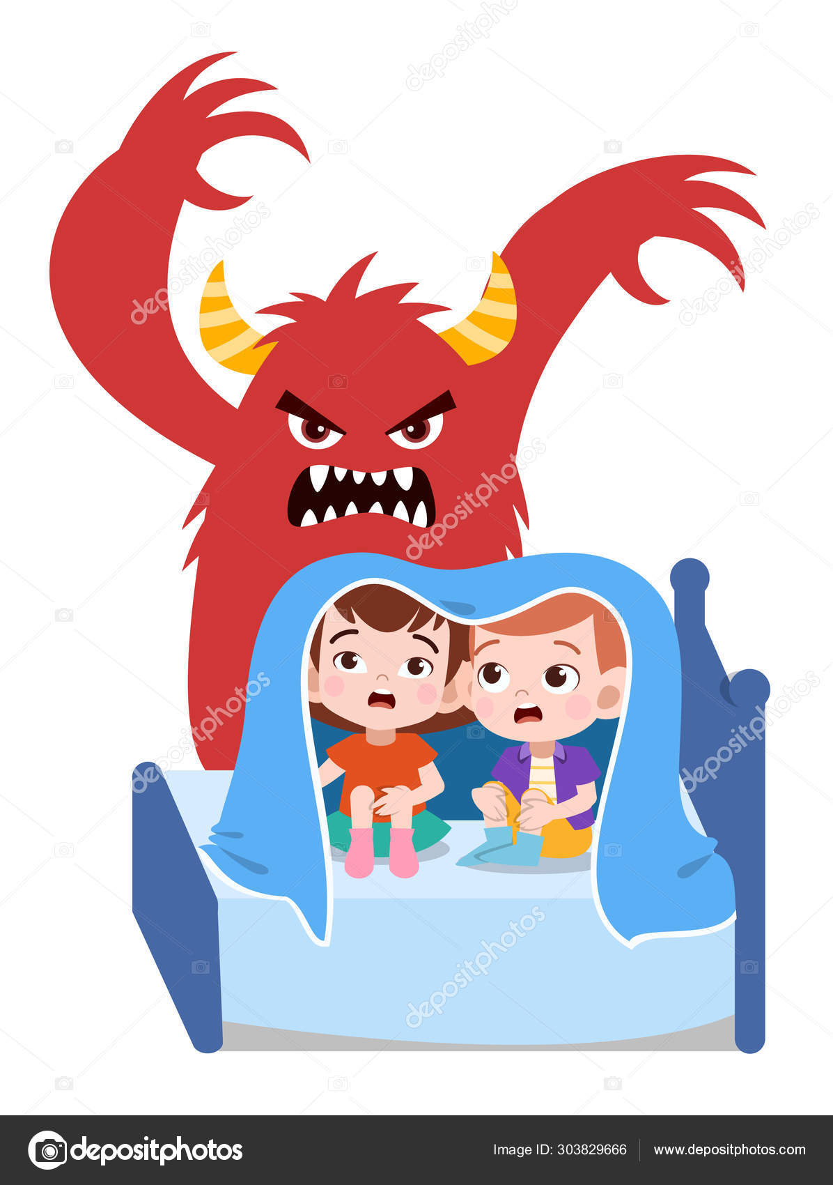 Enfant cauchemar sommeil vecteur illustration Vecteur par ...