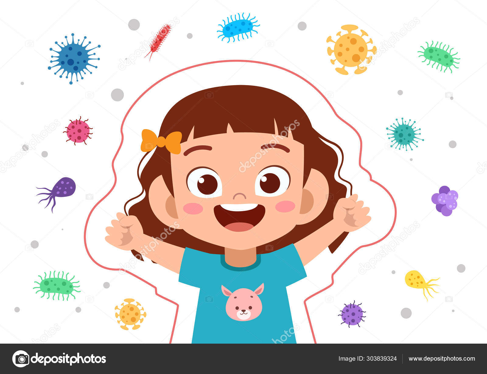 Sistema de protección inmune para niños Ilustración vectorial Vector de ...