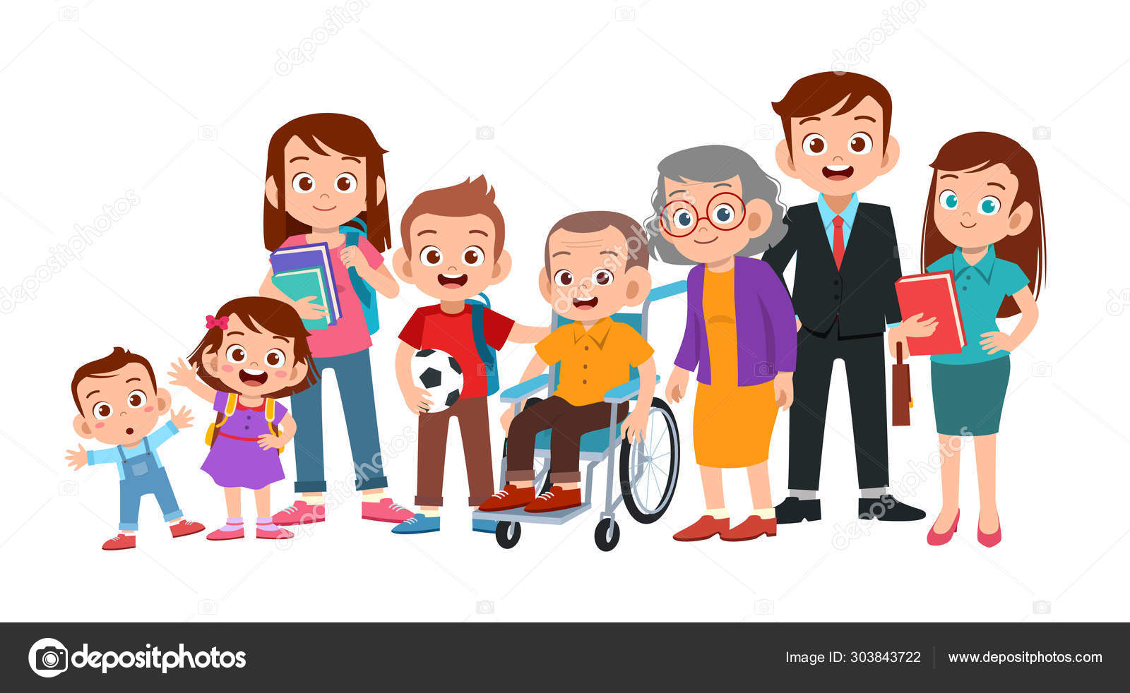 Big family together vector illustration Stock Vector Image by ...