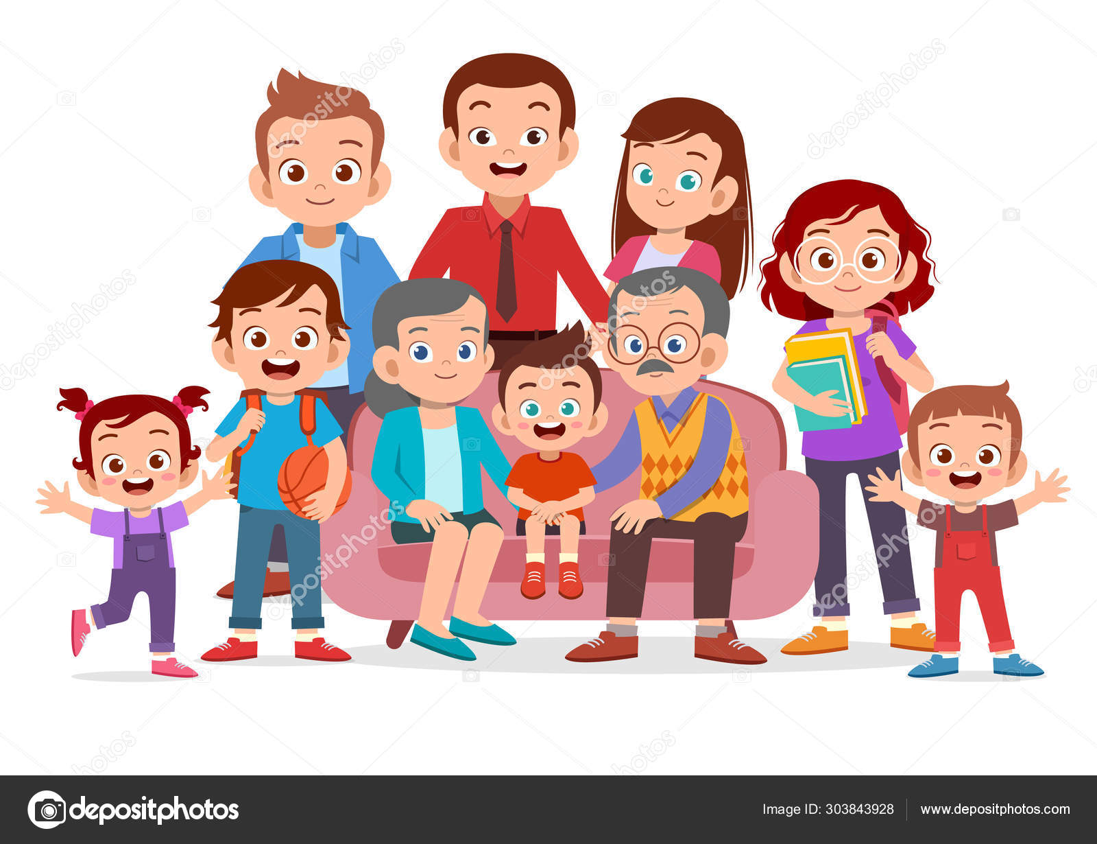 Big family together vector illustration Stock Vector Image by ...