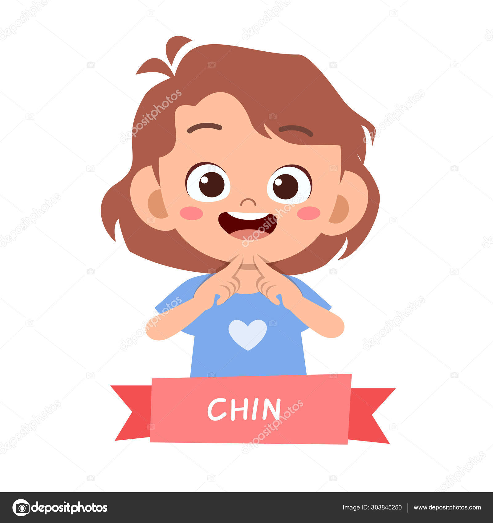 Kid pointing body part vector Stock Vector by ©colorfuelstudio 303845250