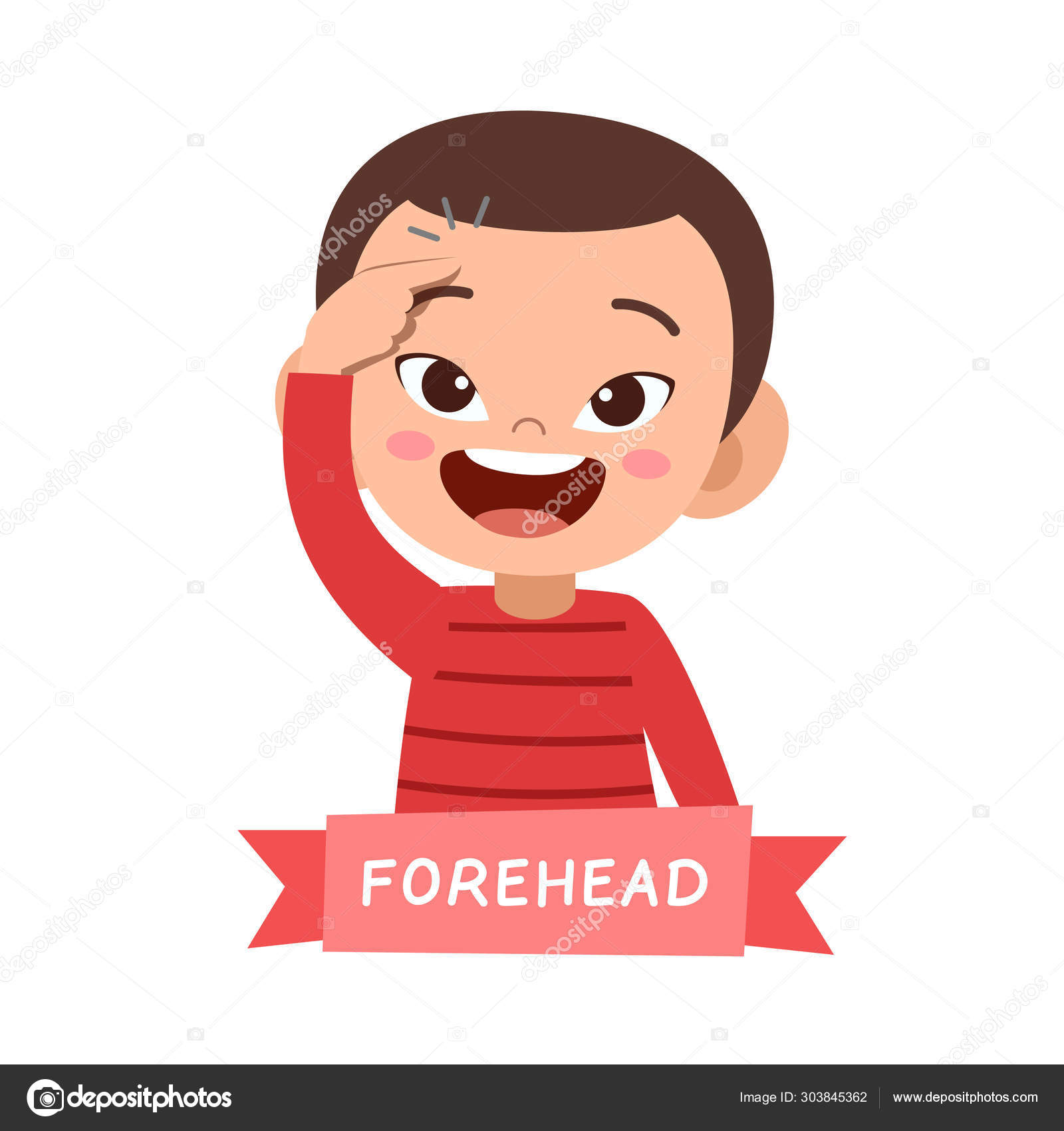 Kid pointing body part vector — Stock Vector © colorfuelstudio #303845362