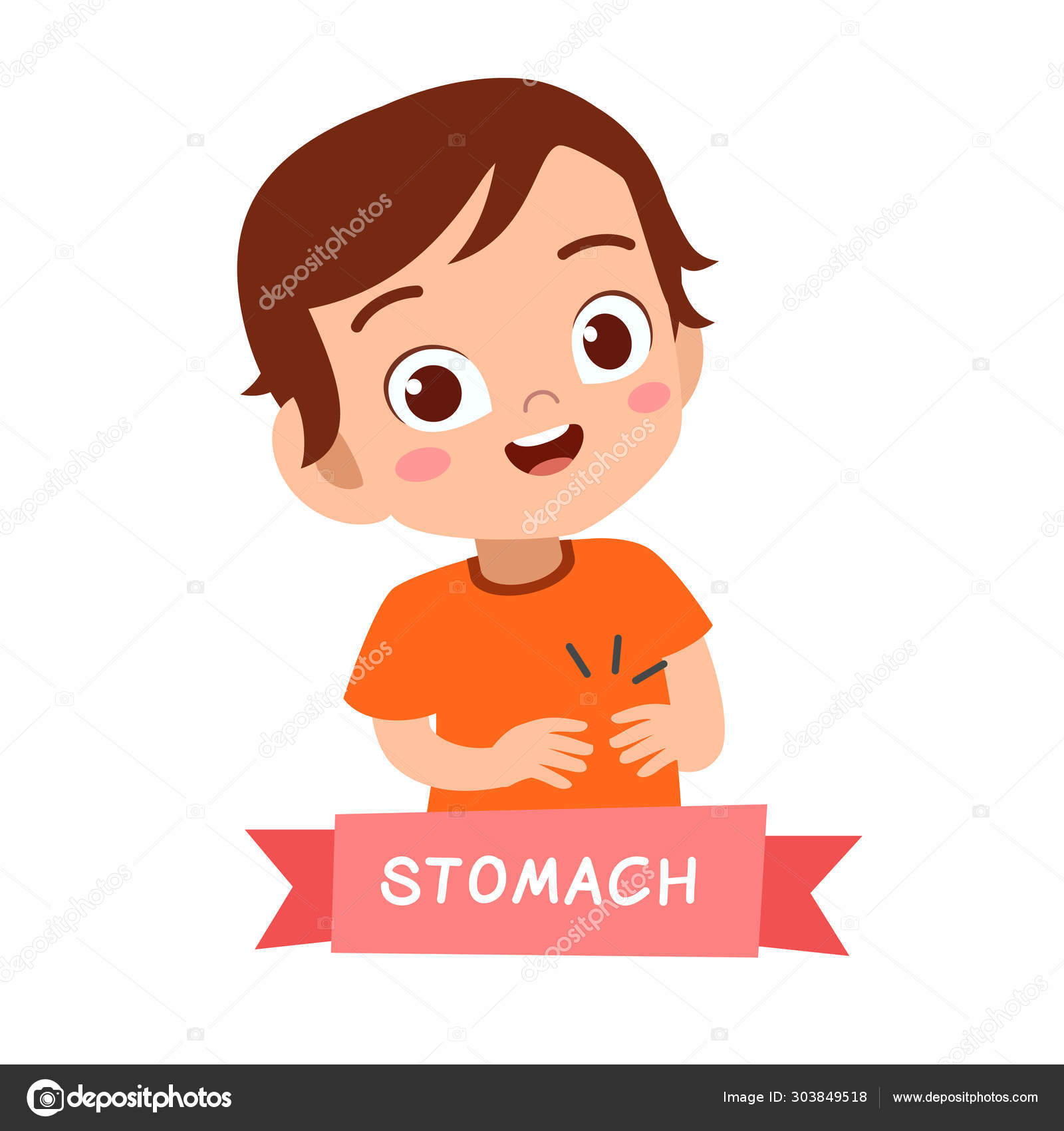 Kid pointing body part vector — Stock Vector © colorfuelstudio #303849518