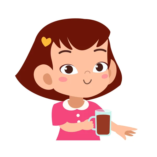 Happy kid drink juice vector illustration Stock Vector Image by ...