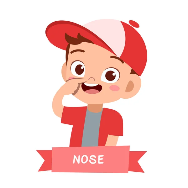 Kid pointing body part vector — Stock Vector © colorfuelstudio #303845362