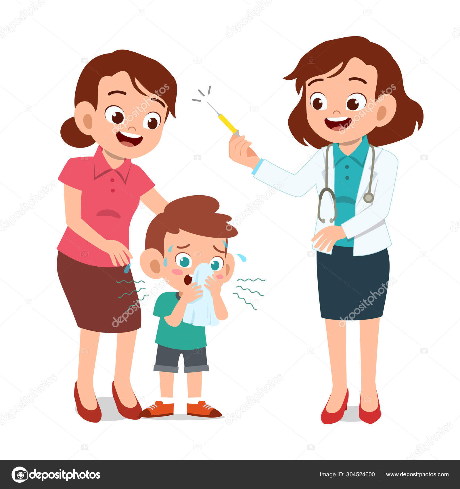 Kids with parent doctor examination — Stock Vector © colorfuelstudio ...
