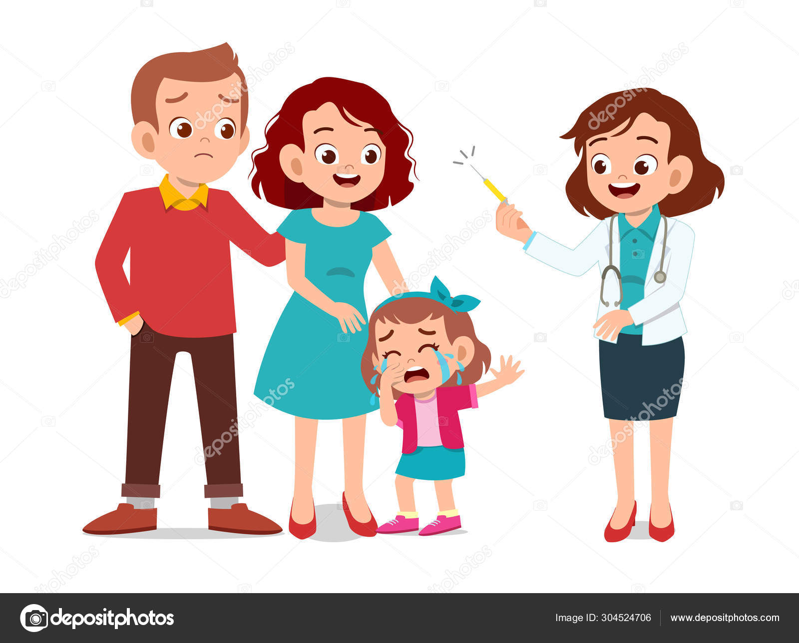 Kids with parent doctor examination — Stock Vector © colorfuelstudio ...