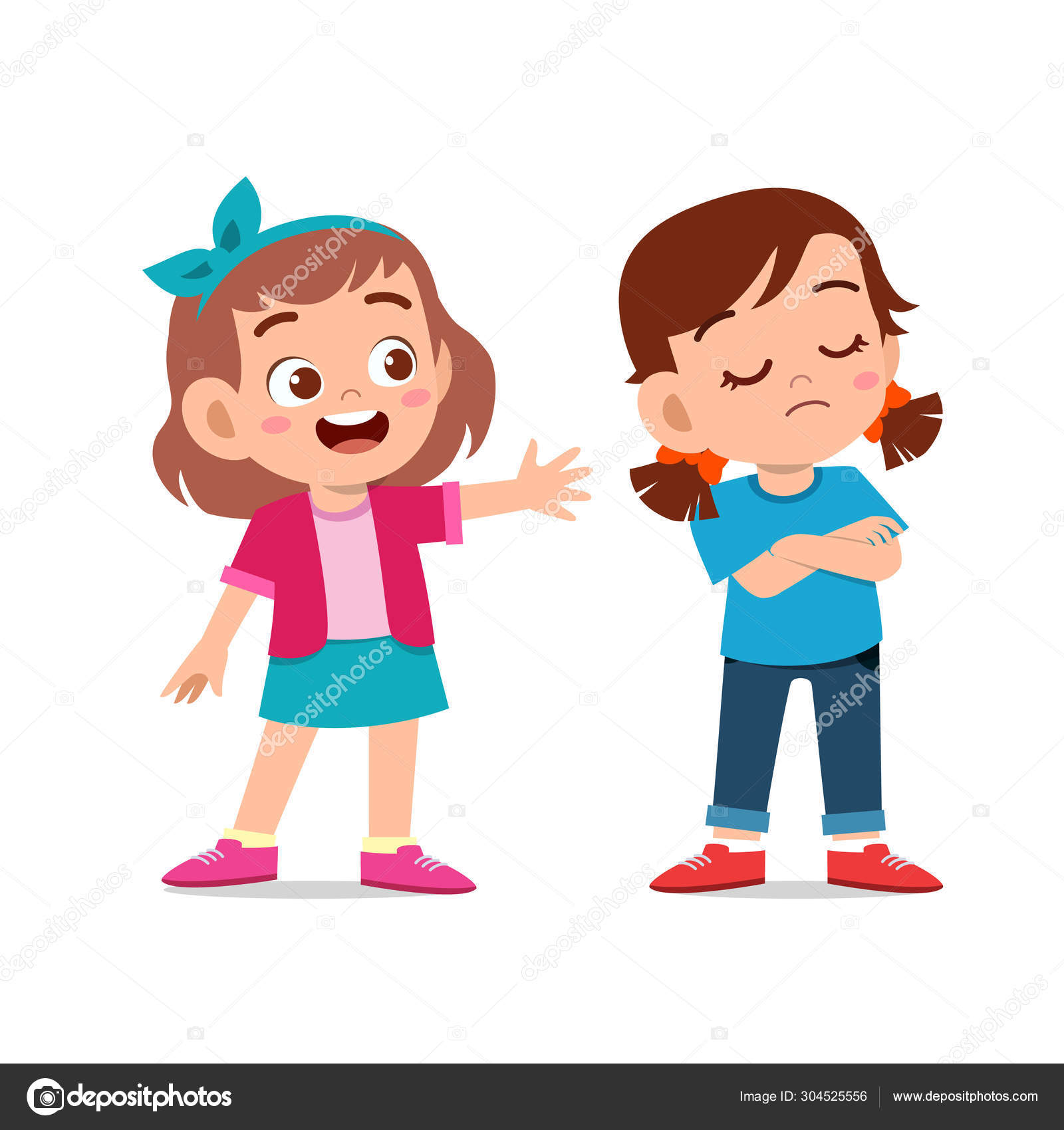 Kids argue fight with friend Stock Vector Image by ©colorfuelstudio ...