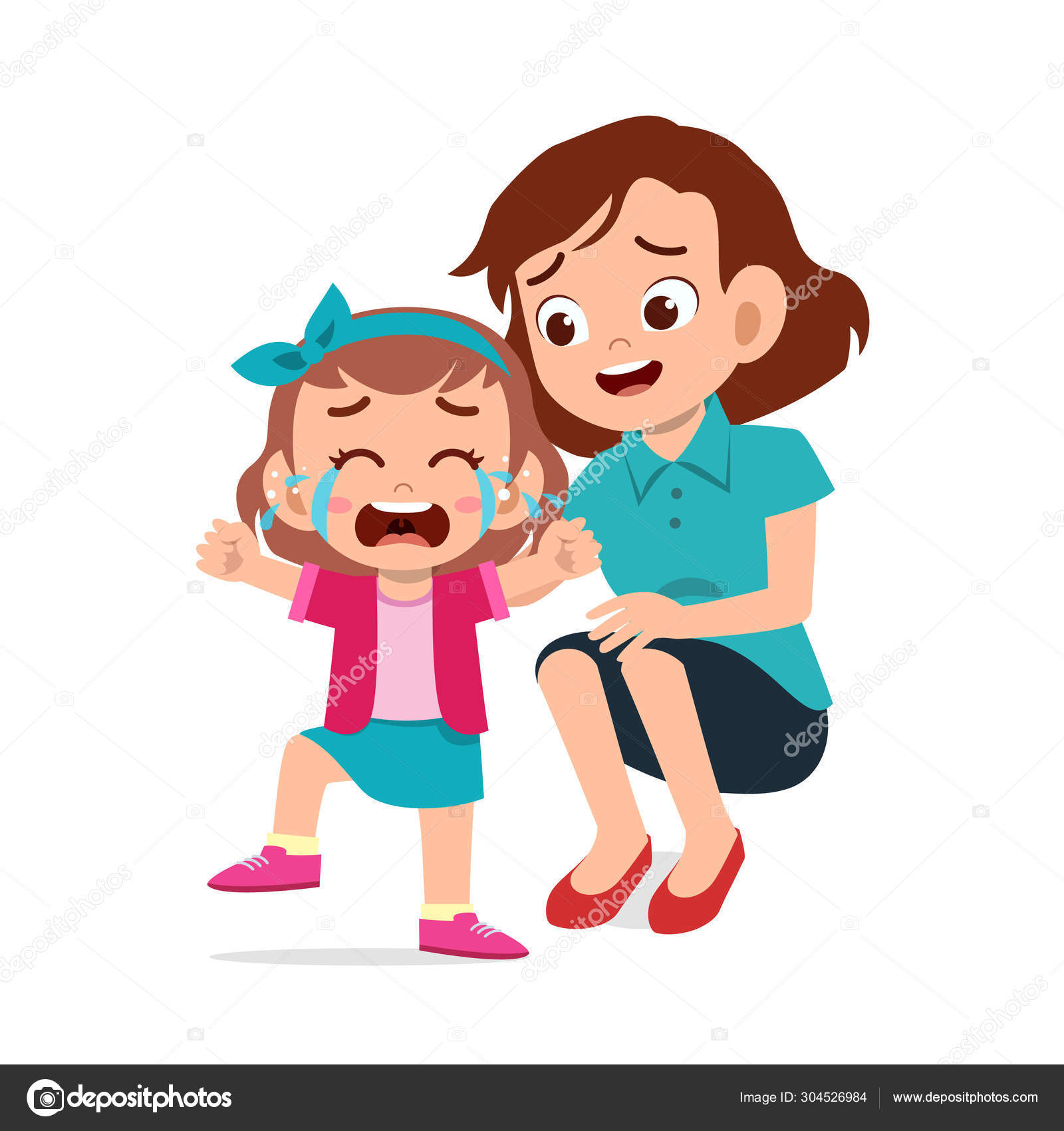Crying Family Cartoon