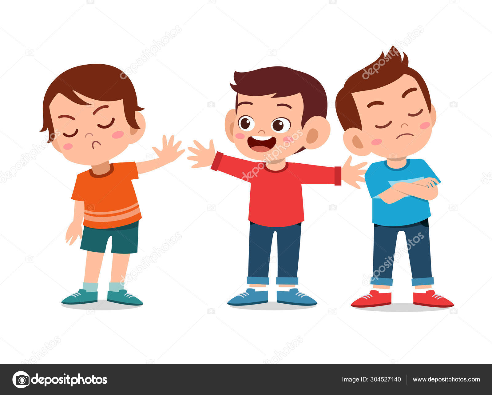 Kids argue fight with friend — Stock Vector © colorfuelstudio #304527140