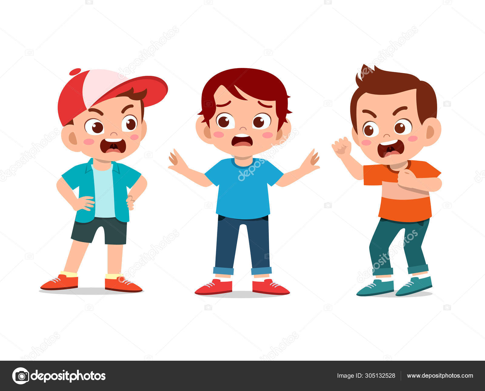 Kids school friend argue fight Stock Vector Image by ©colorfuelstudio ...