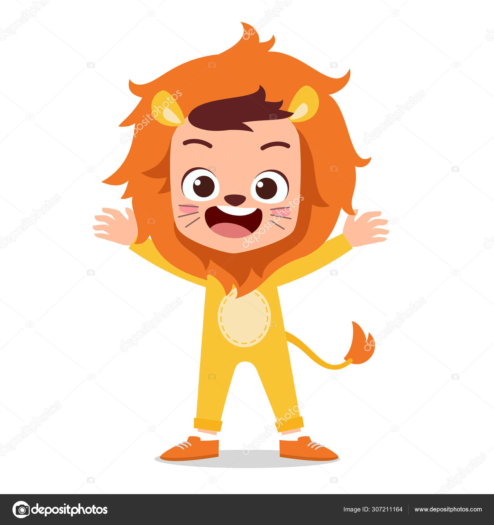 Happy cute kid wear animal party costume Stock Vector Image by ...