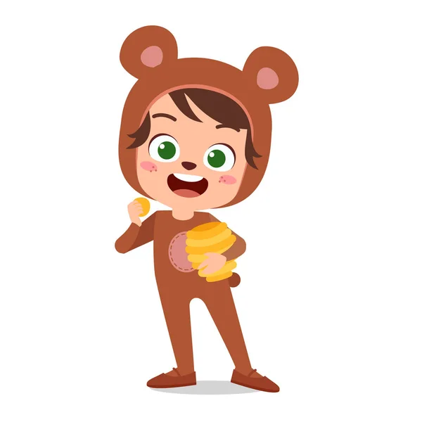 Happy cute kid wear animal party costume Stock Vector Image by ...