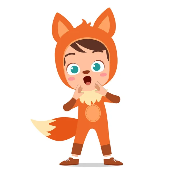 Happy cute kid wear animal party costume Stock Vector Image by ...
