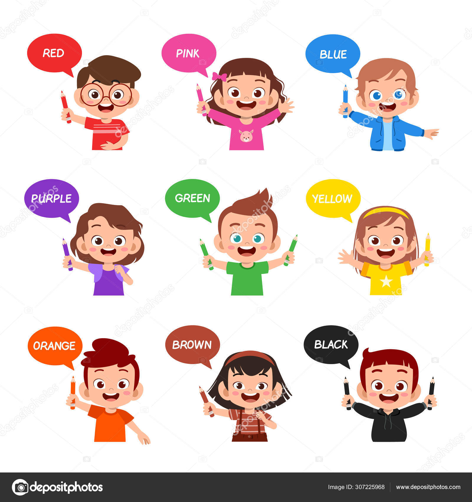 Happy cute kid wear many color design Stock Vector Image by ...