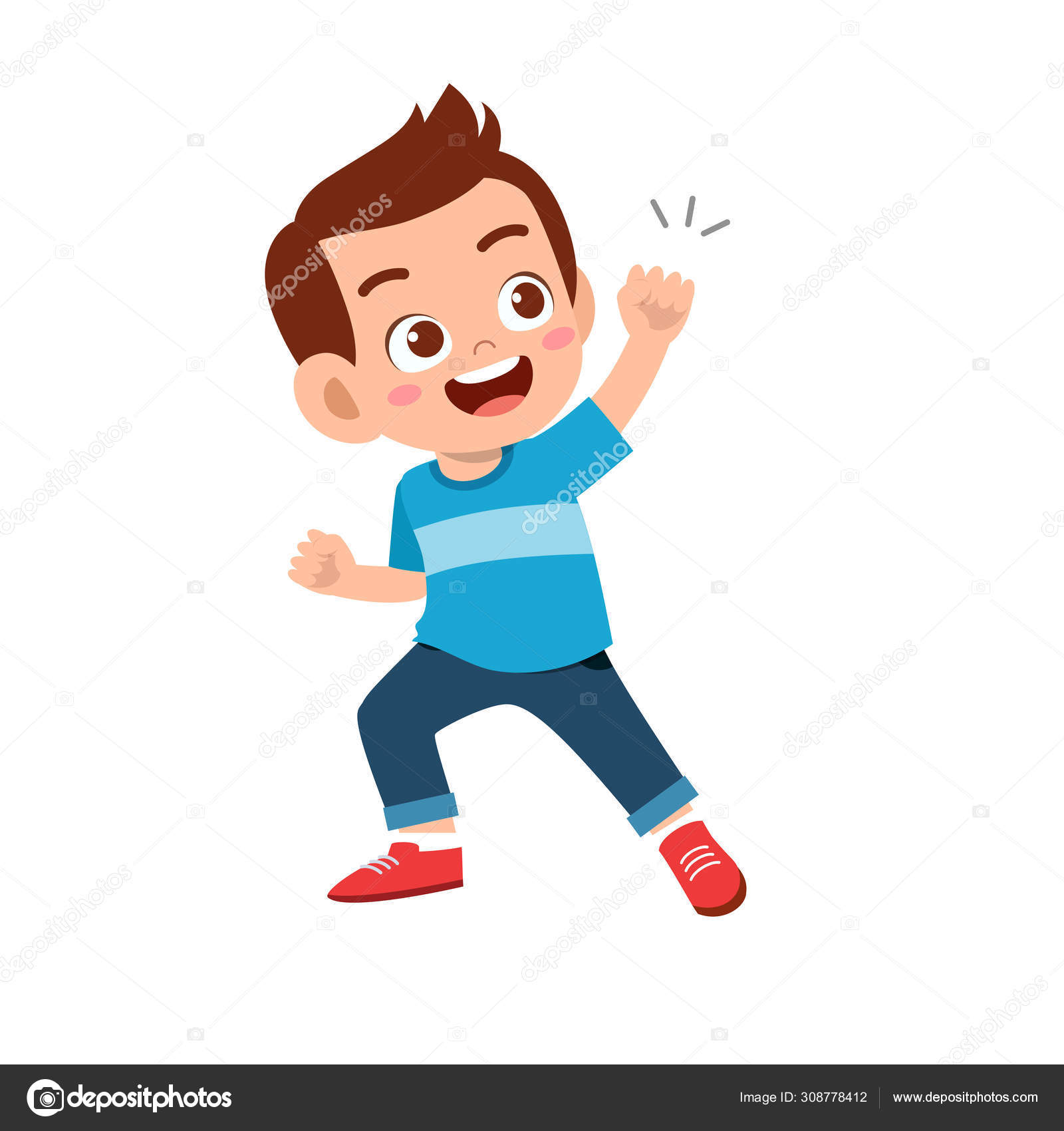 Cute kid teen boy show facial expression Stock Vector by ...