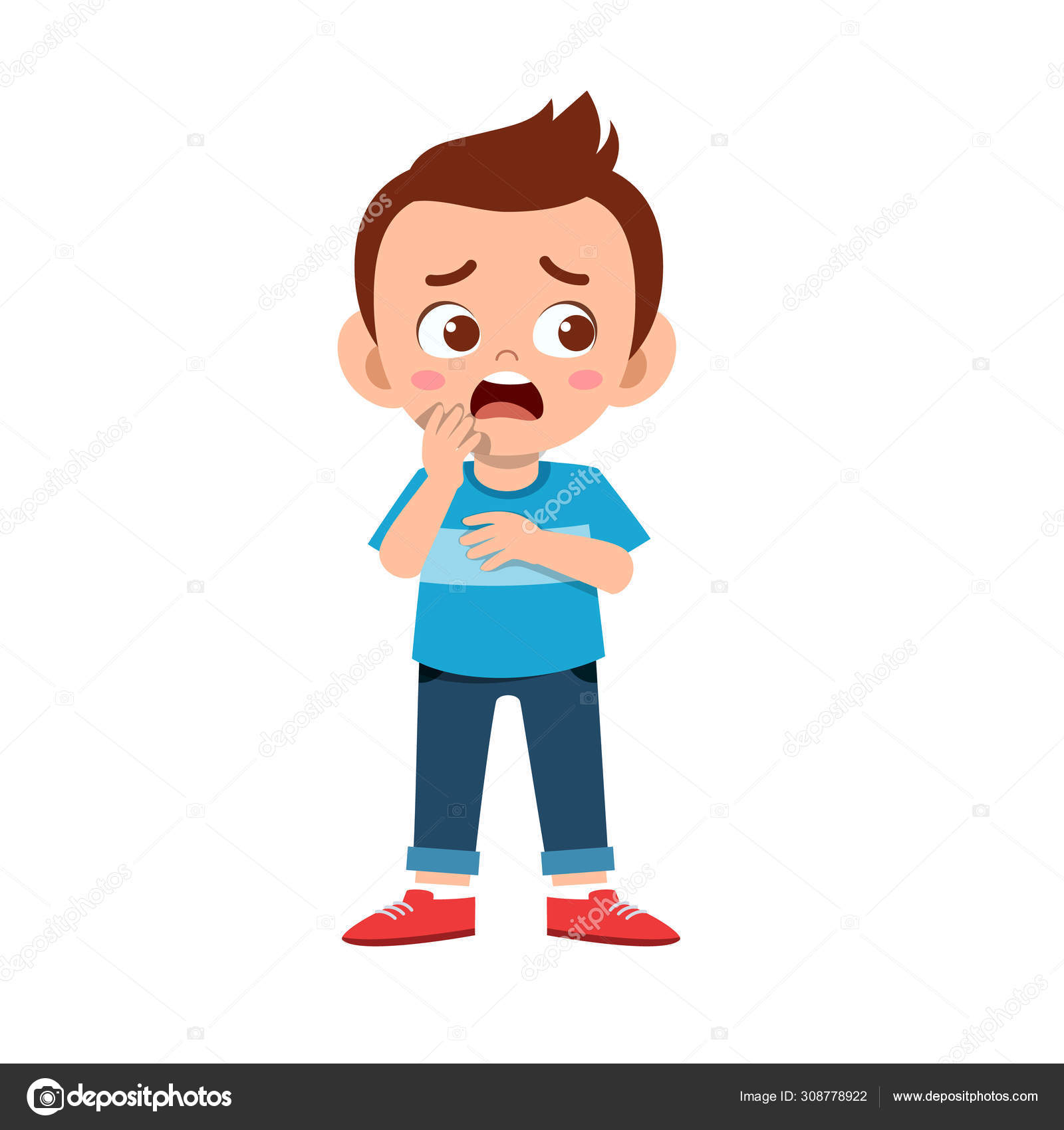 Cute kid teen boy show facial expression Stock Vector Image by ...