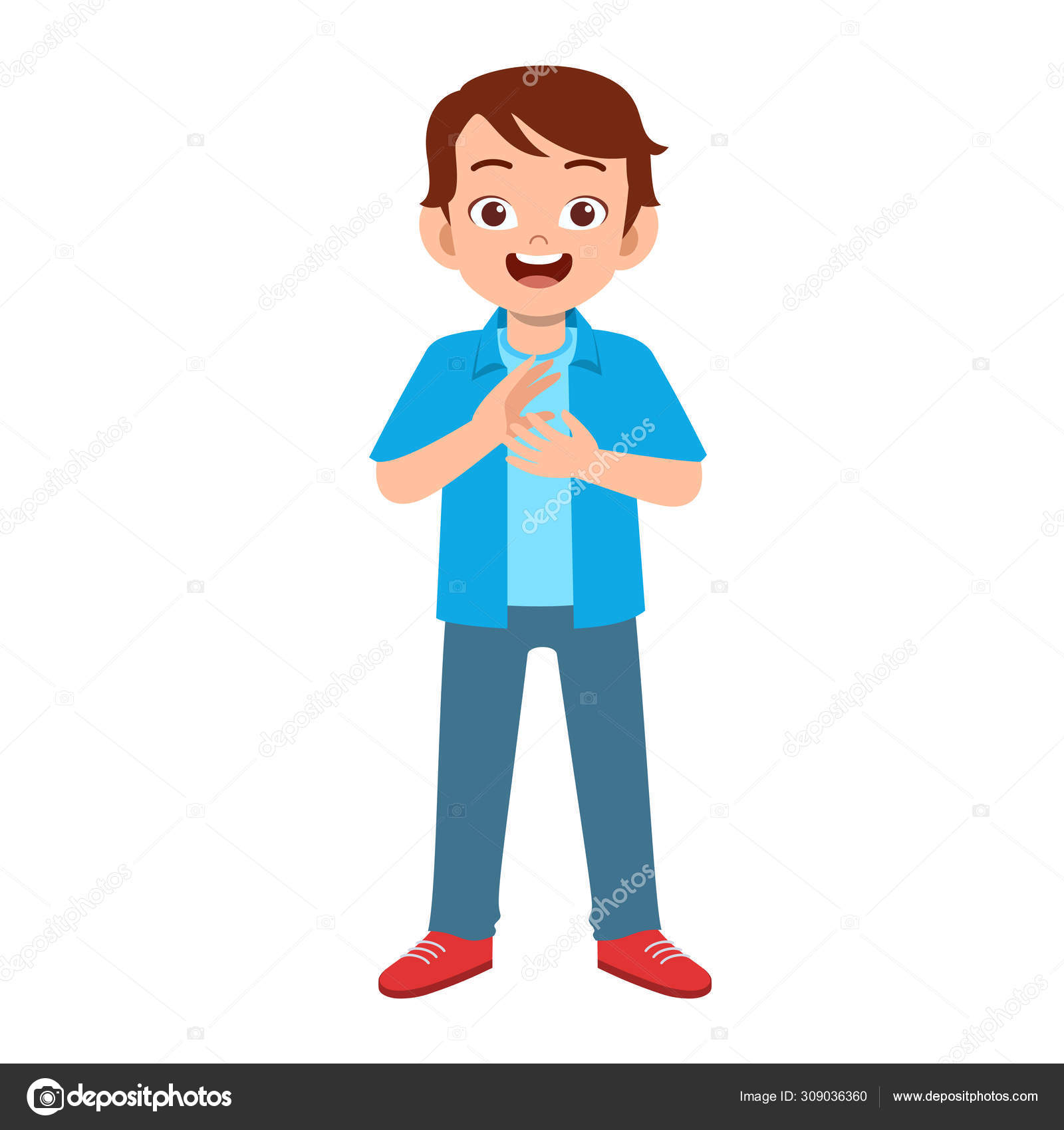 Handsome good looking man express his emotion Stock Vector by ...