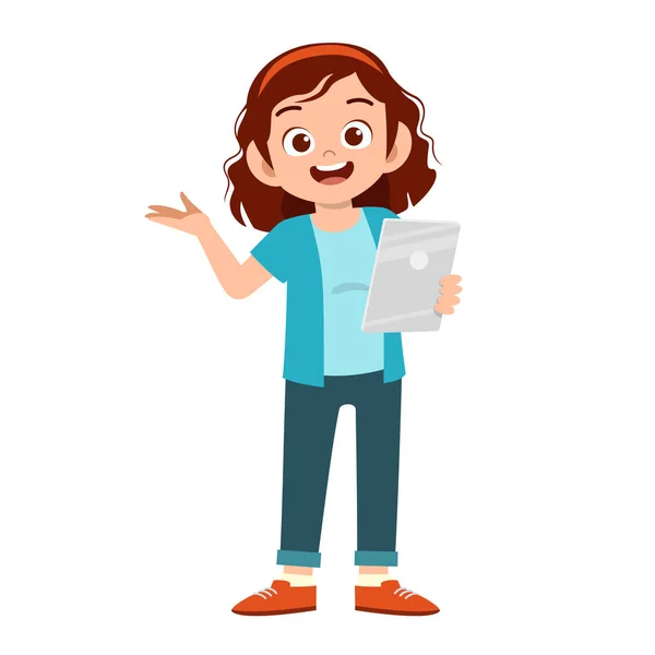 Young Good Looking Woman Doing Greet Pose Say Stock Vector Image by ...