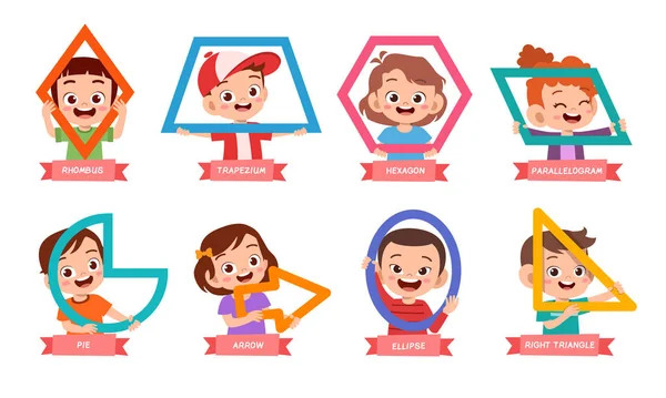 Cute kids learn basic shape math lesson Stock Vector Image by ...