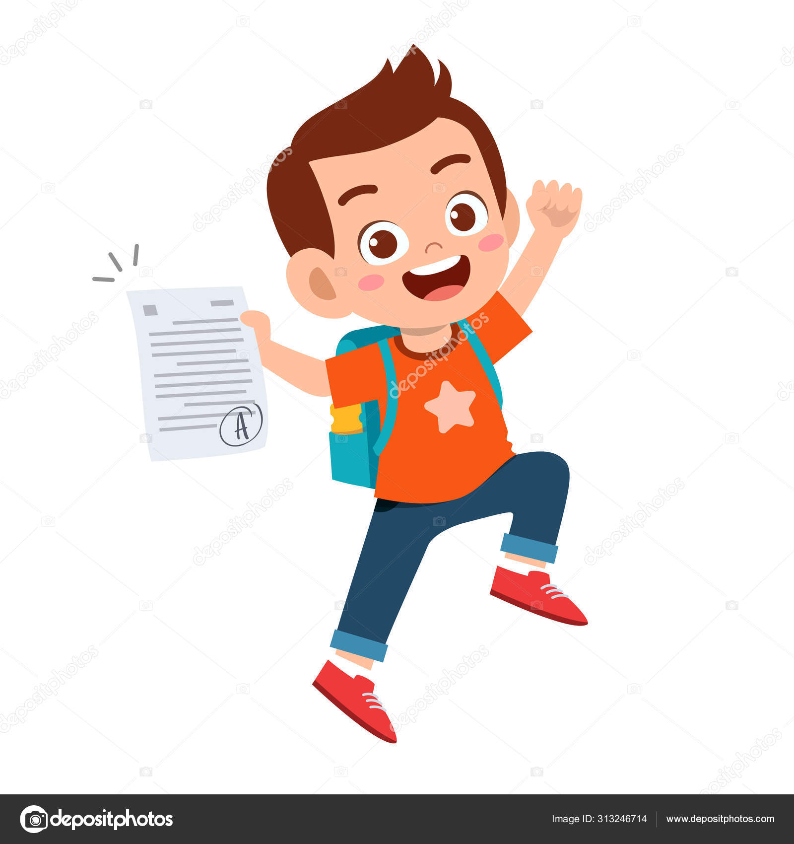 Happy Kids Taking A Test