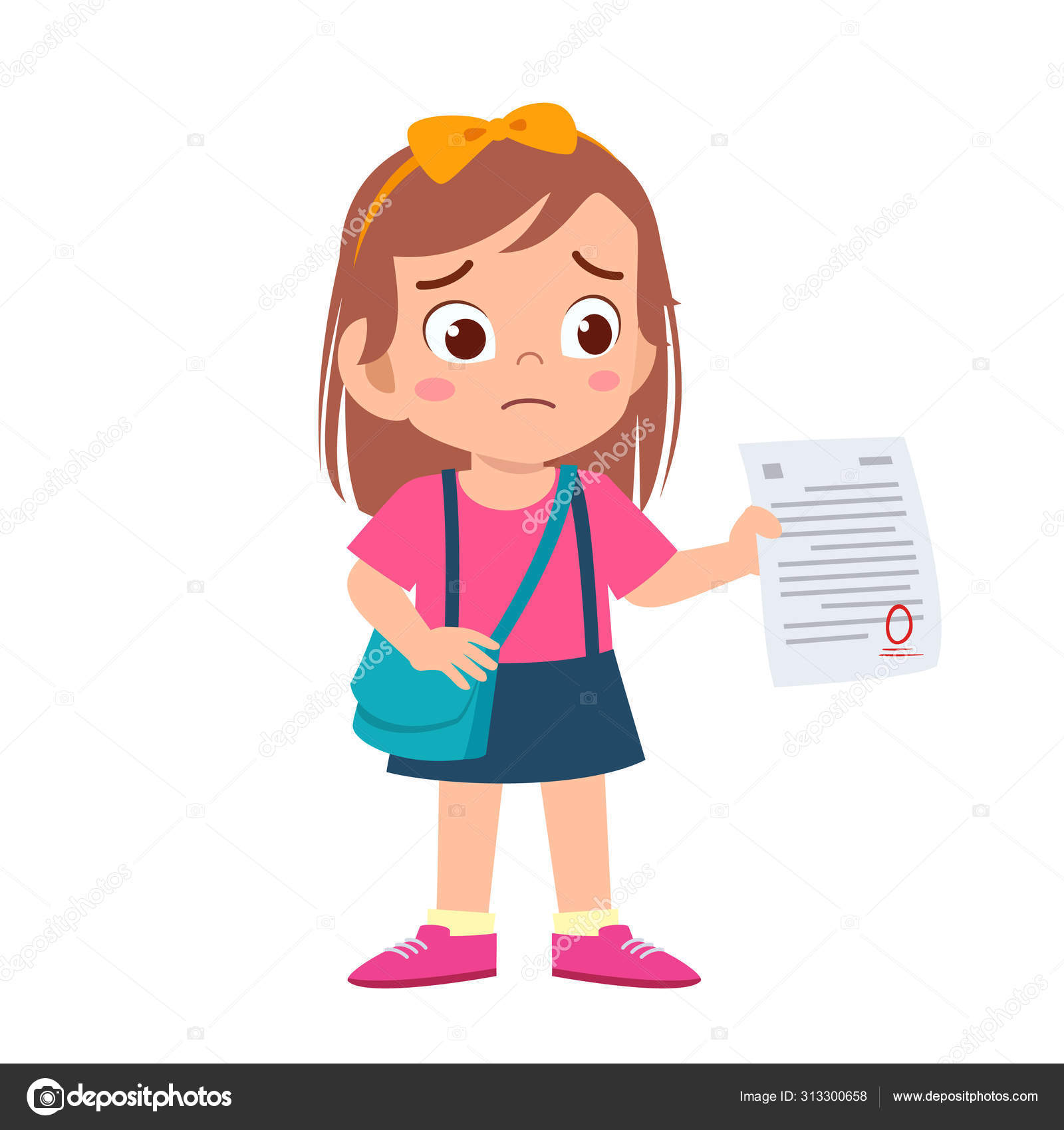 Depressed Failed Test Clipart