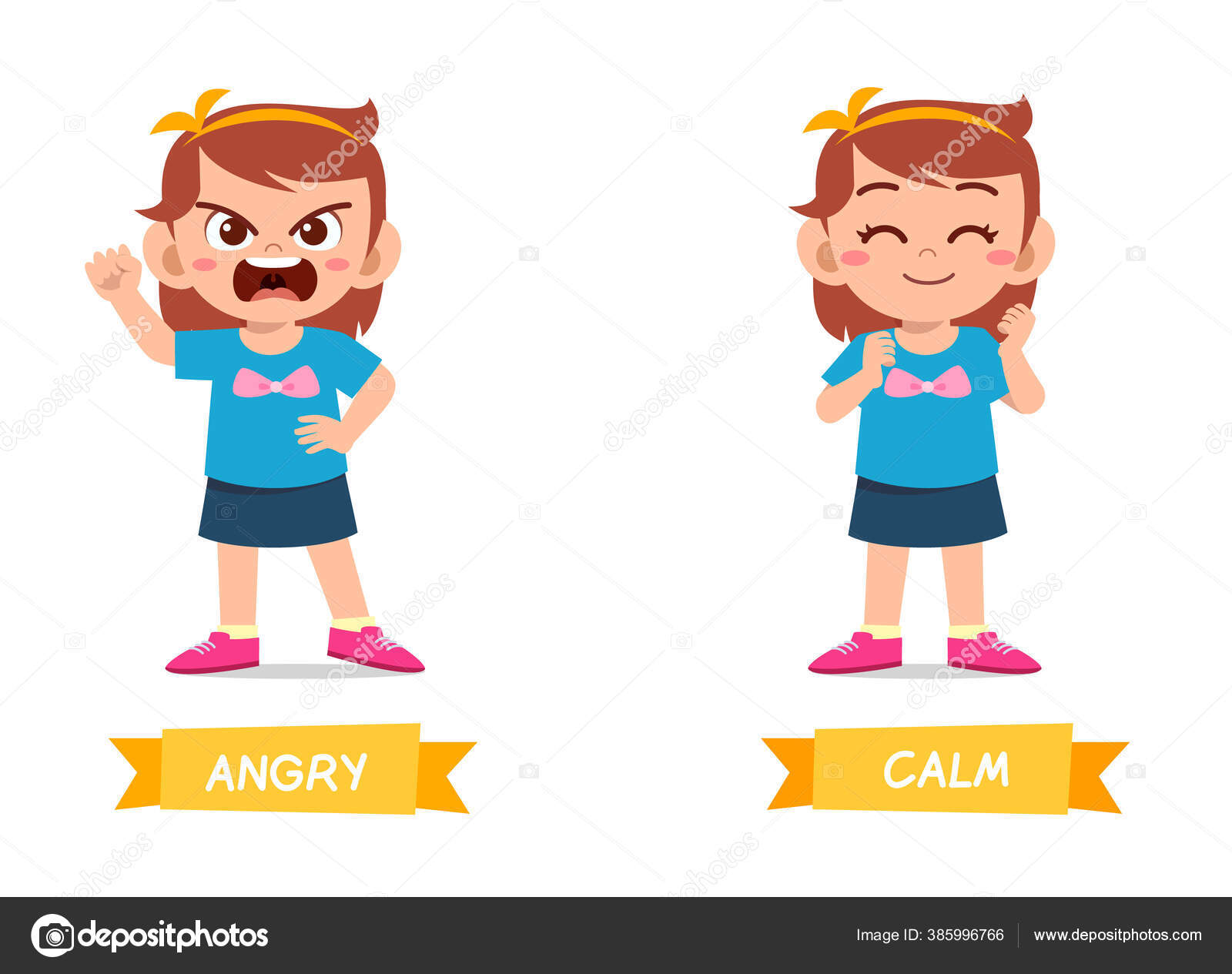 Cute Example Word Antonym Kid Stock Vector by ©colorfuelstudio 385996766