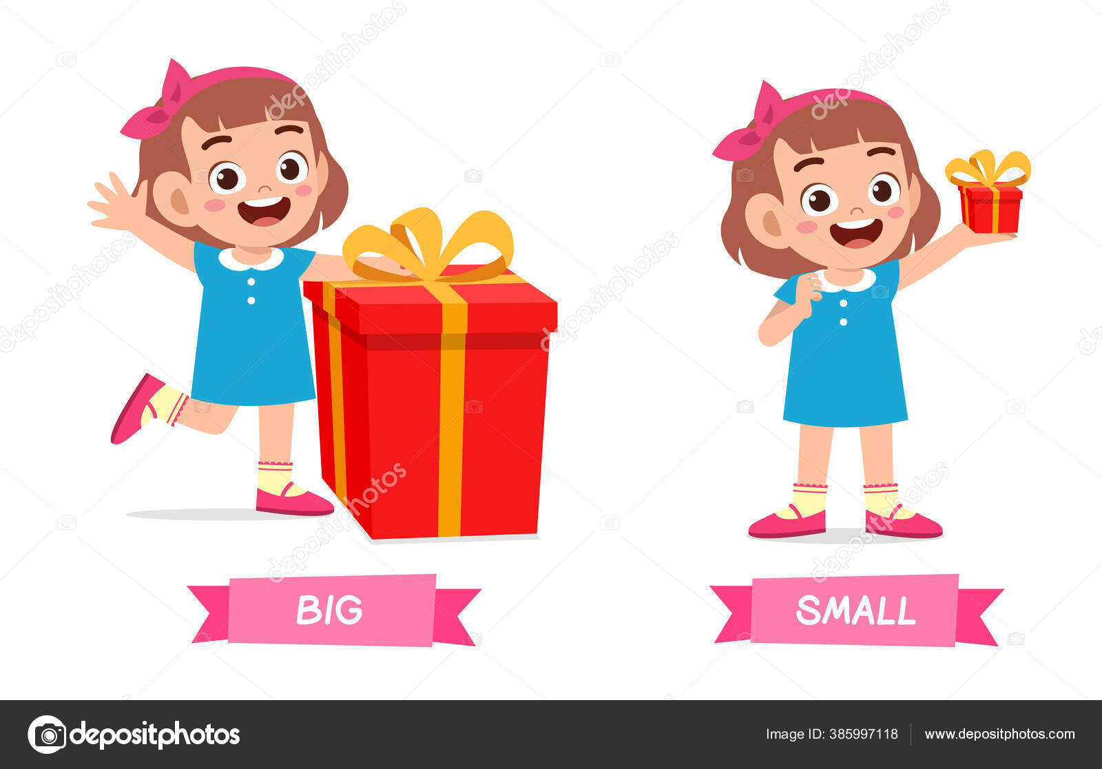 Cute Example Word Antonym Kid Stock Vector by ©colorfuelstudio 385997118