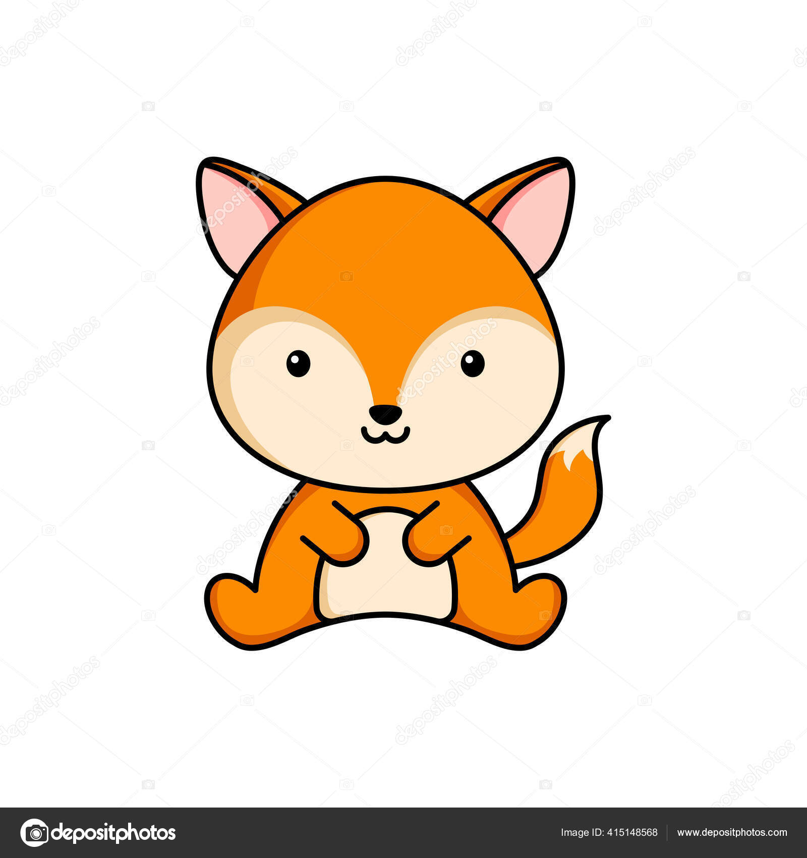 Cute Cartoon Fox Symbol