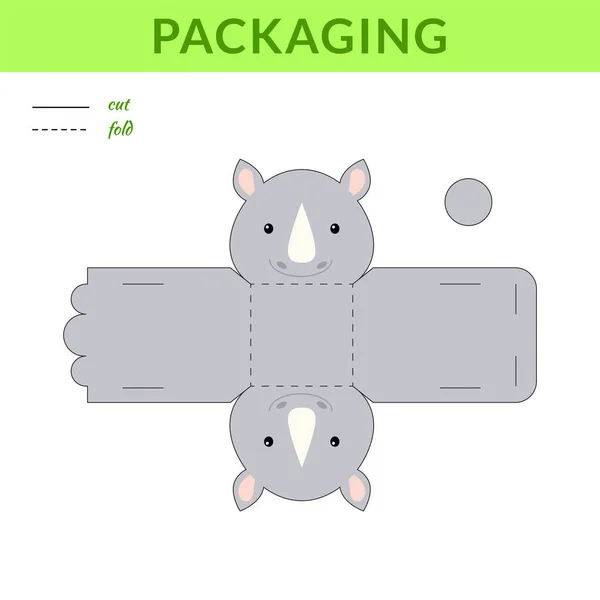 Diy Party Favor Box Die Cut Template Design Birthdays Baby Stock Vector ...