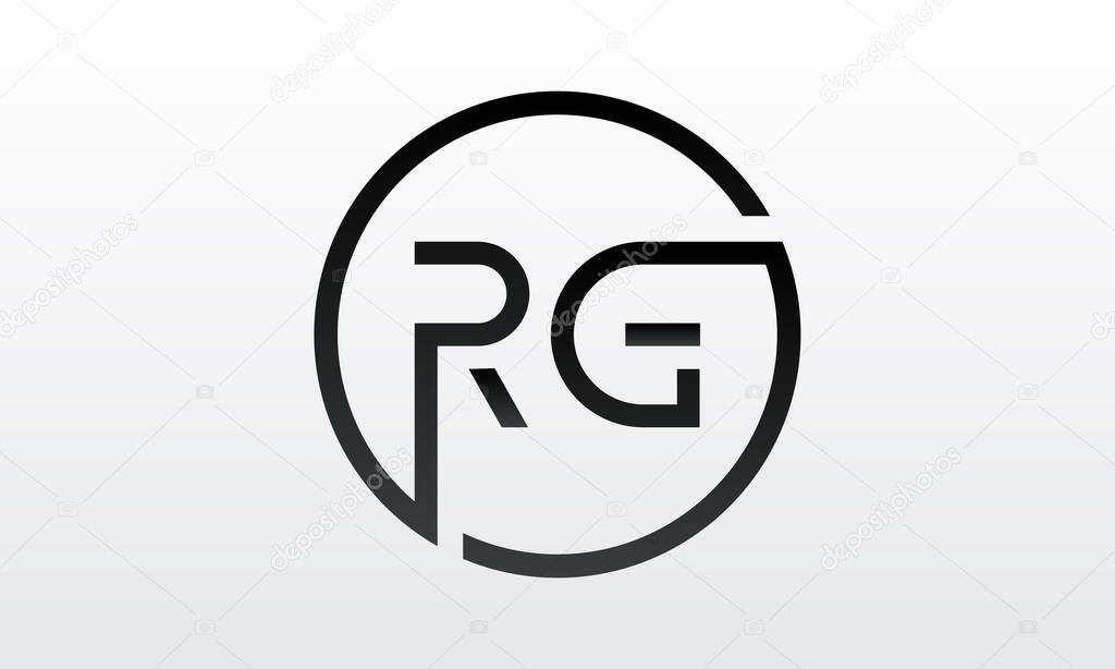 Logo inicial de la letra rg con plantilla de vector de tipografía ...