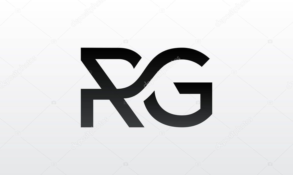Logo inicial de la letra rg con plantilla de vector de tipografía ...