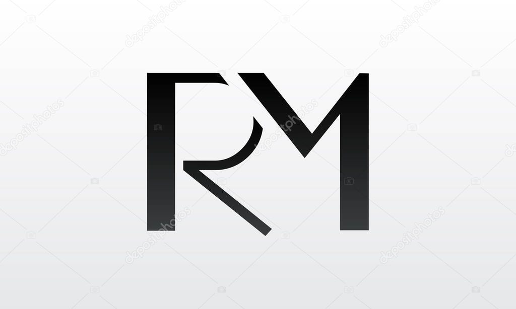 Logo inicial de la letra rm con plantilla de vector tipografía ...