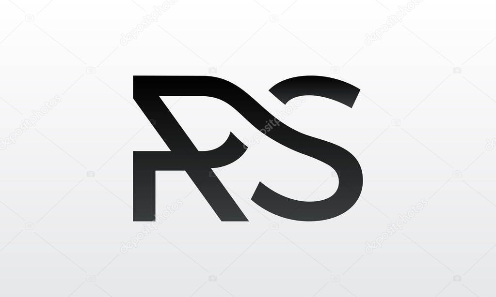 Logo inicial de la letra rs con plantilla de vector de tipografía ...