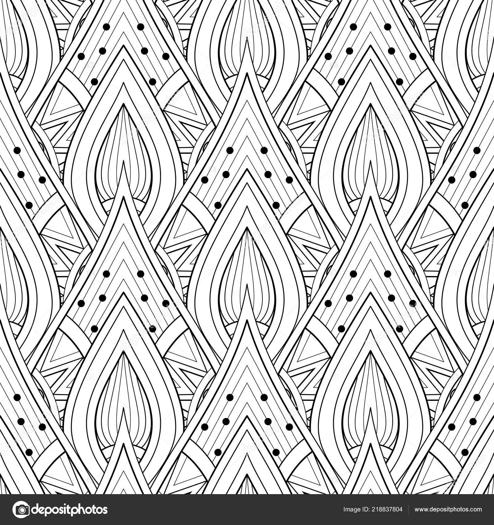 Monochrome Seamless Pattern Ethnic Motifs Endless Texture Abstract ...
