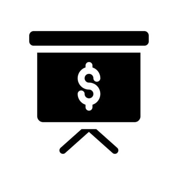 Vector Presentation Board and Dollar Sign Icon — Stock Vector ...